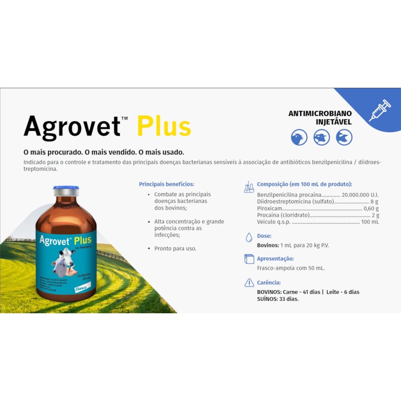 Agrovet Plus 50 Ml Elanco | Medicamentos Veterinários