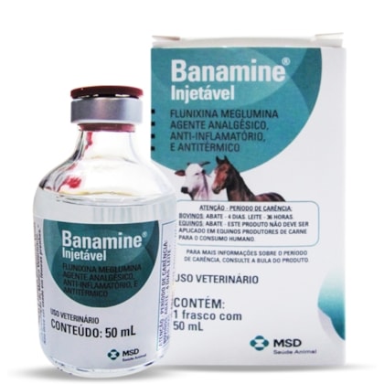 BANAMINE INJETAVEL 50 ML - MSD - Agroline - Produtos Agropecuários