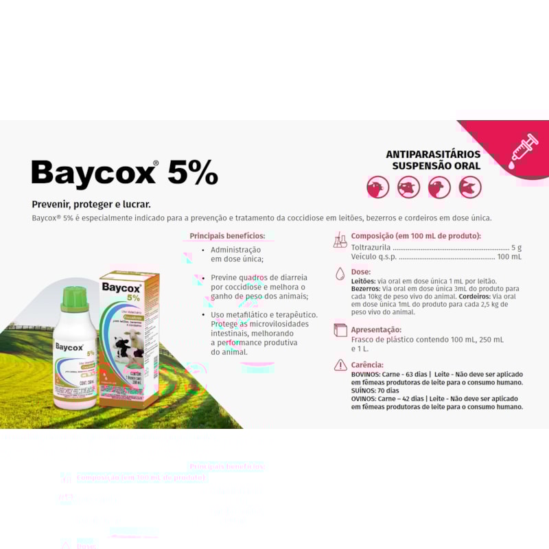 Baycox 1L para ruminantes | Elanco em oferta na Agroline