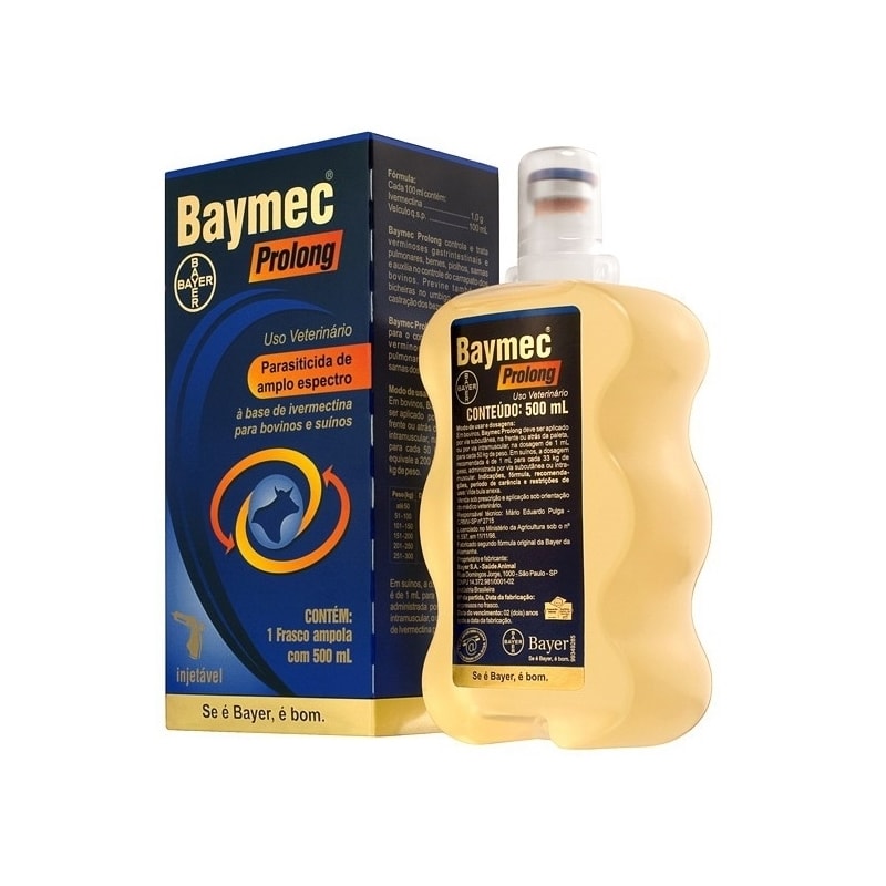 Baymec Prolong 500 Ml - Ivermectina 1% Elanco - Agroline - Produtos ...