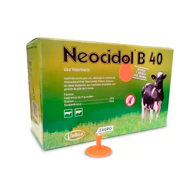 BRINCO MOSQUICIDA NEOCIDOL B-40 SACHÊ C/ 10 BRINCOS - VALlEE - Agroline ...