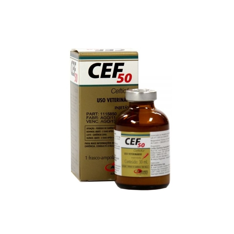 CEF-50 30ML - CEFTIOFUR INJETAVEL - Agroline - Produtos Agropecuários