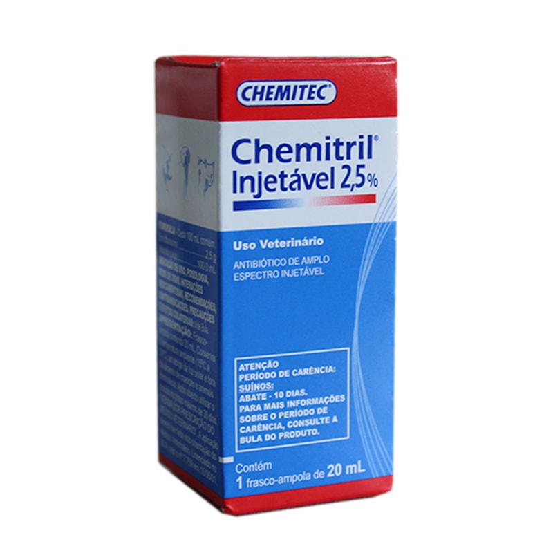 CHEMITRIL INJETAVEL 2,5% 20 ML - Agroline - Produtos Agropecuários
