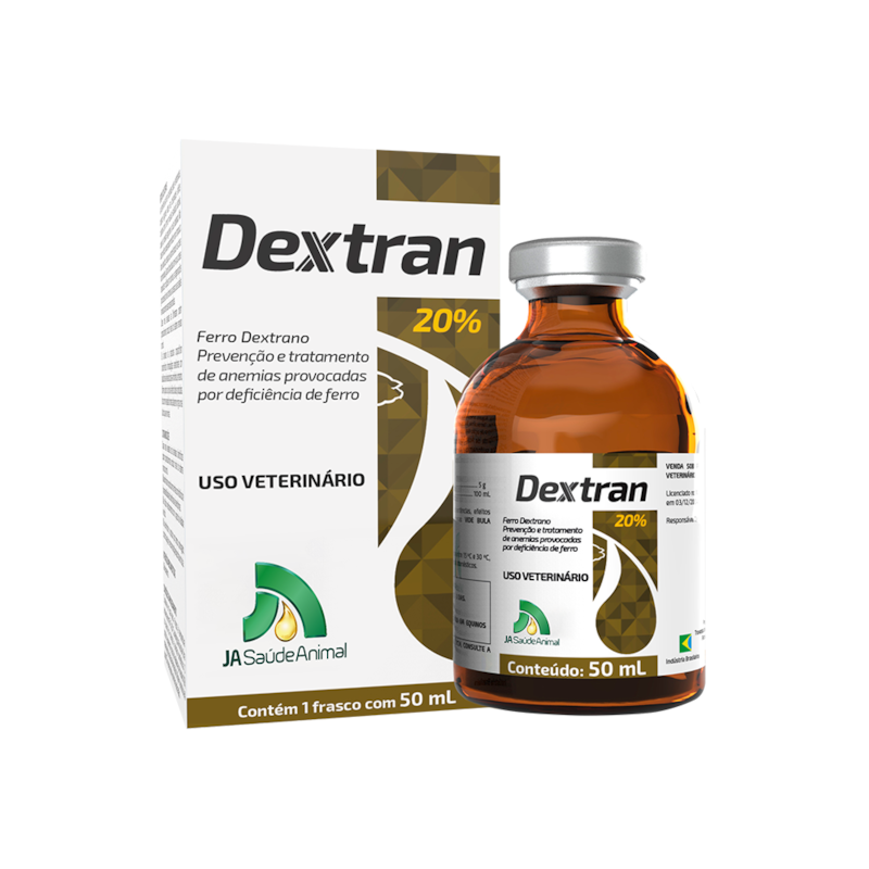 Dextran 20% – Ferro Dextrano - J.A Saúde Animal -50ml - Agroline ...