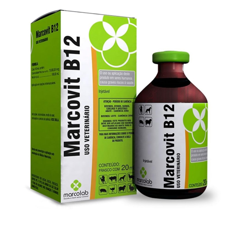 MARCOVIT B-12 - 20ML - MARCOLAB - Agroline - Produtos Agropecuários
