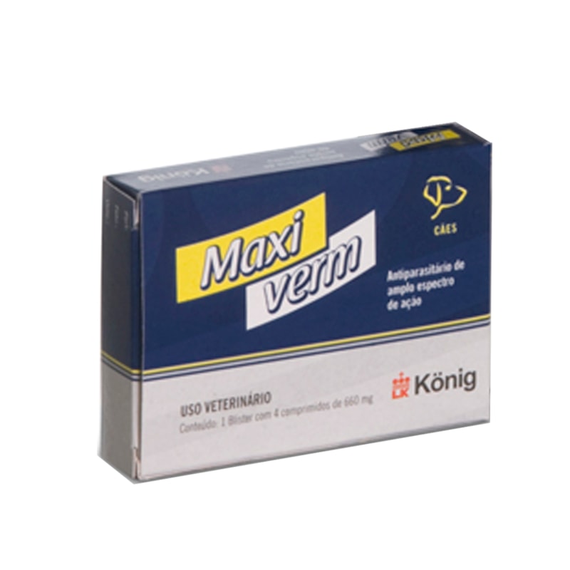 MAXIVERM - 4 COMPRIMIDOS - KONIG - Agroline - Produtos Agropecuários